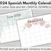 2024 Spanish Calendar, Spanish Printable Monthly Calendar, Calendario ...