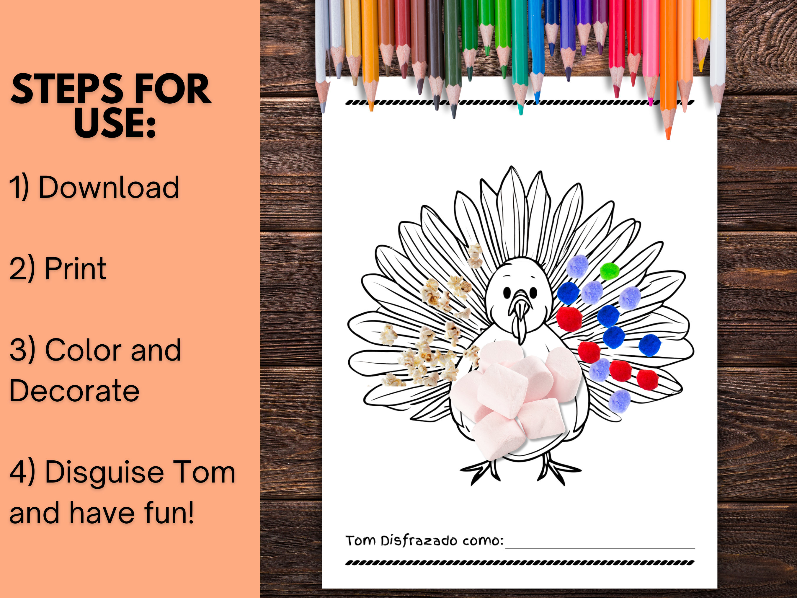 Disguise a Turkey, Turkey in Disguise in Spanish, Spanish Thanksgiving ...