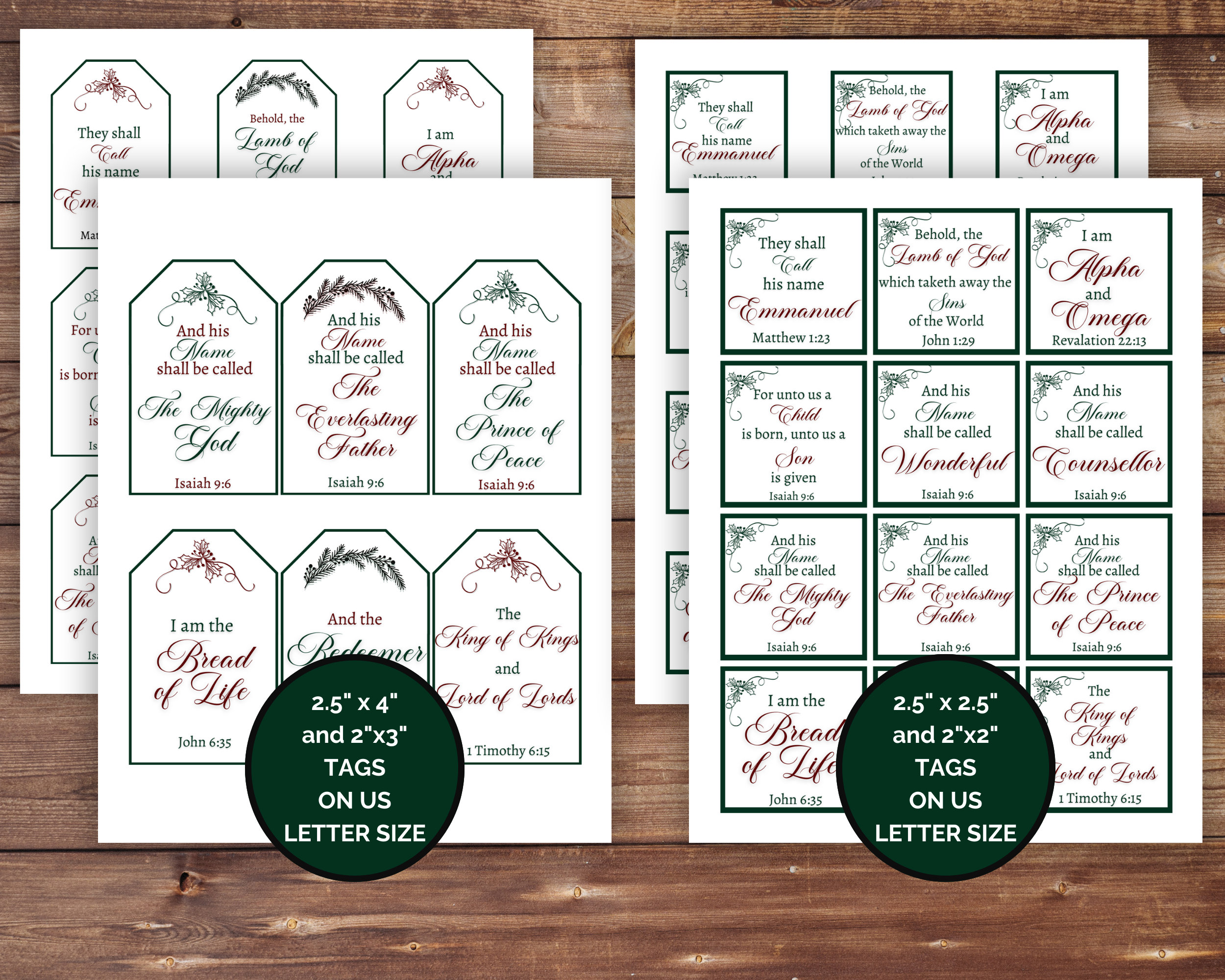 Names of Jesus Gift Tags, Christmas Gift Tags, Names of Christ Tags ...