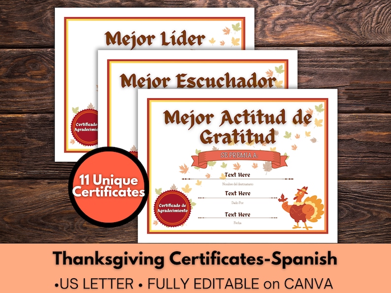 Editable Spanish Kids Certificate, Spanish Certificate of Achievement ...