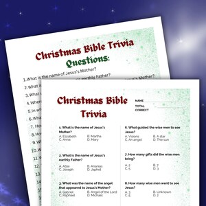 Christmas Bible Trivia, Christian Christmas Game, Bible Party Game ...
