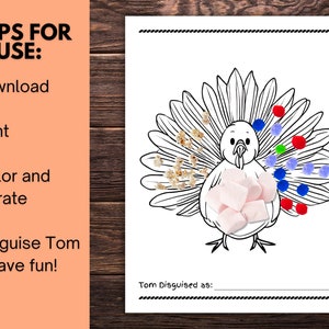 Disguise a Turkey, Turkey in Disguise Thanksgiving Activity, Tom the ...