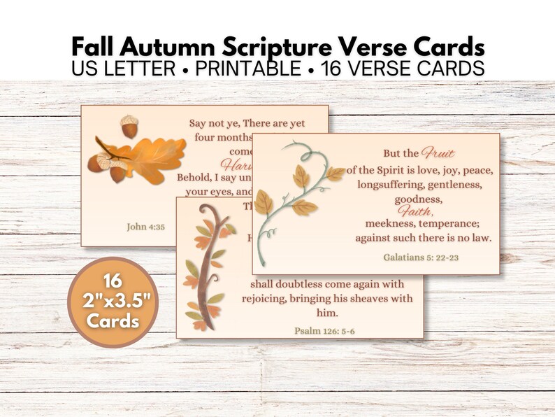 Fall Autumn Scripture Verse Cards / Bible Verse Cards/ Printable - Etsy