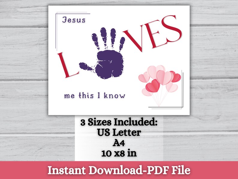 Christian Handprint Art, Handprint Craft, Jesus Loves Me This I Know ...