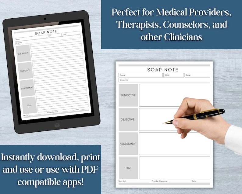 SOAP Note, Progress Note Template, Treatment Planning, Counselling ...