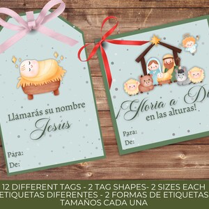 Spanish Nativity Gift Tags, Baby Jesus Gift Tag, Religious Gift Tag ...