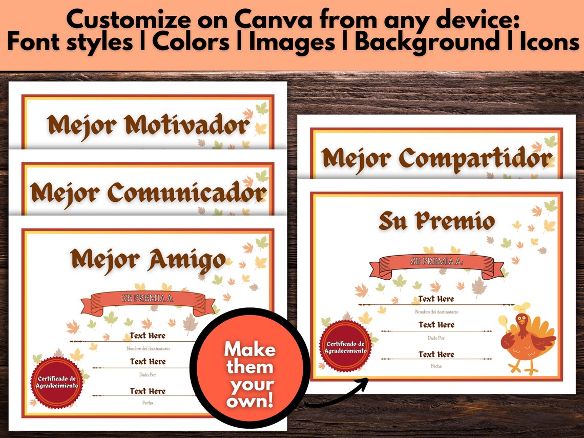 Editable Spanish Kids Certificate, Spanish Certificate of Achievement ...