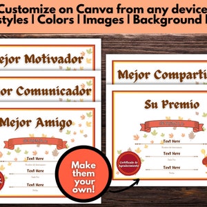Editable Spanish Kids Certificate, Spanish Certificate of Achievement ...