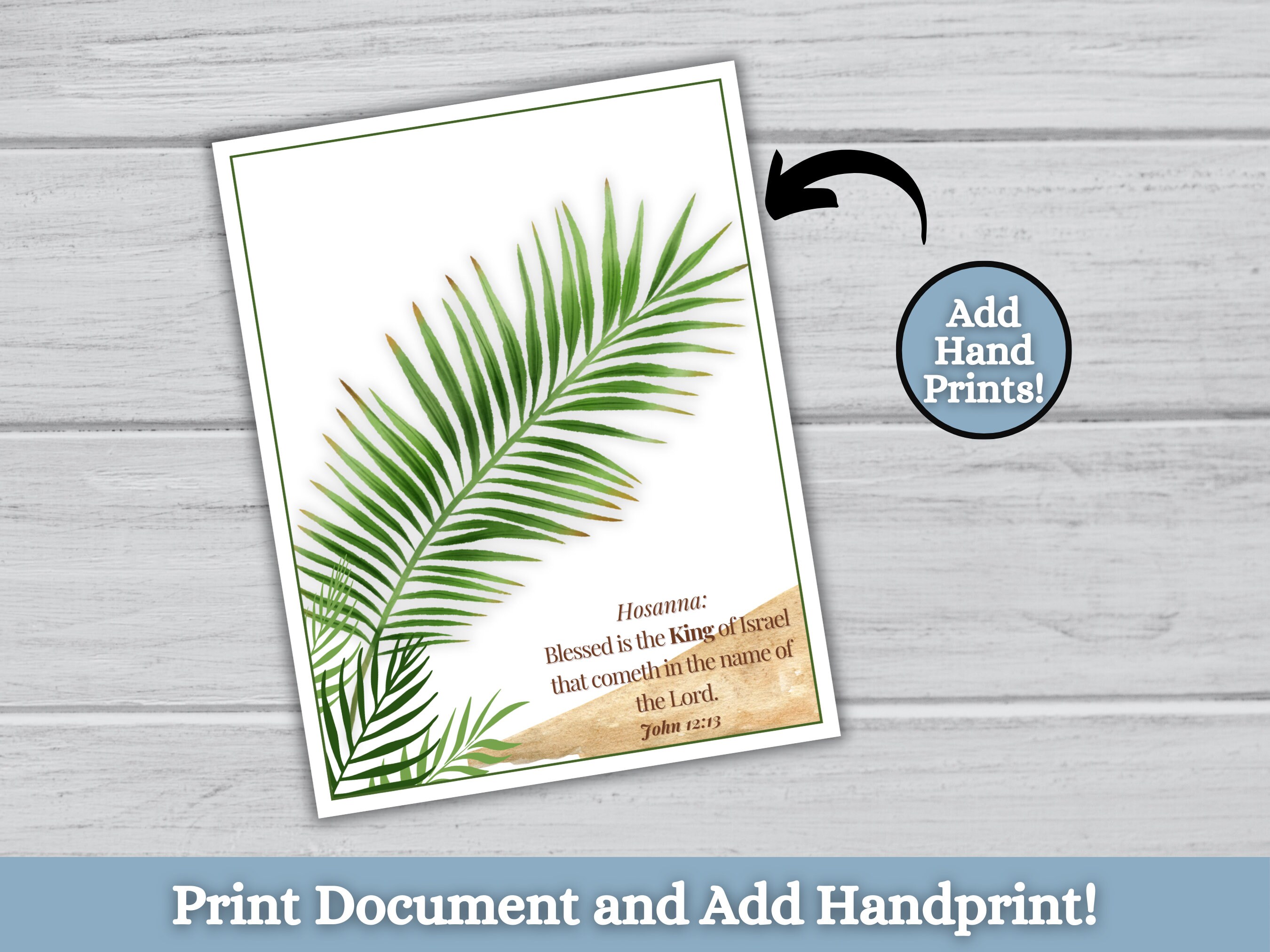 Palm Sunday Christian Easter Handprint Craft Art, Religious Craft for ...