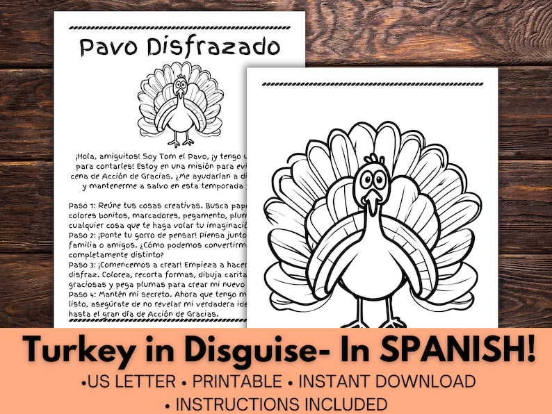 Disguise a Turkey, Turkey in Disguise in Spanish, Spanish Thanksgiving ...
