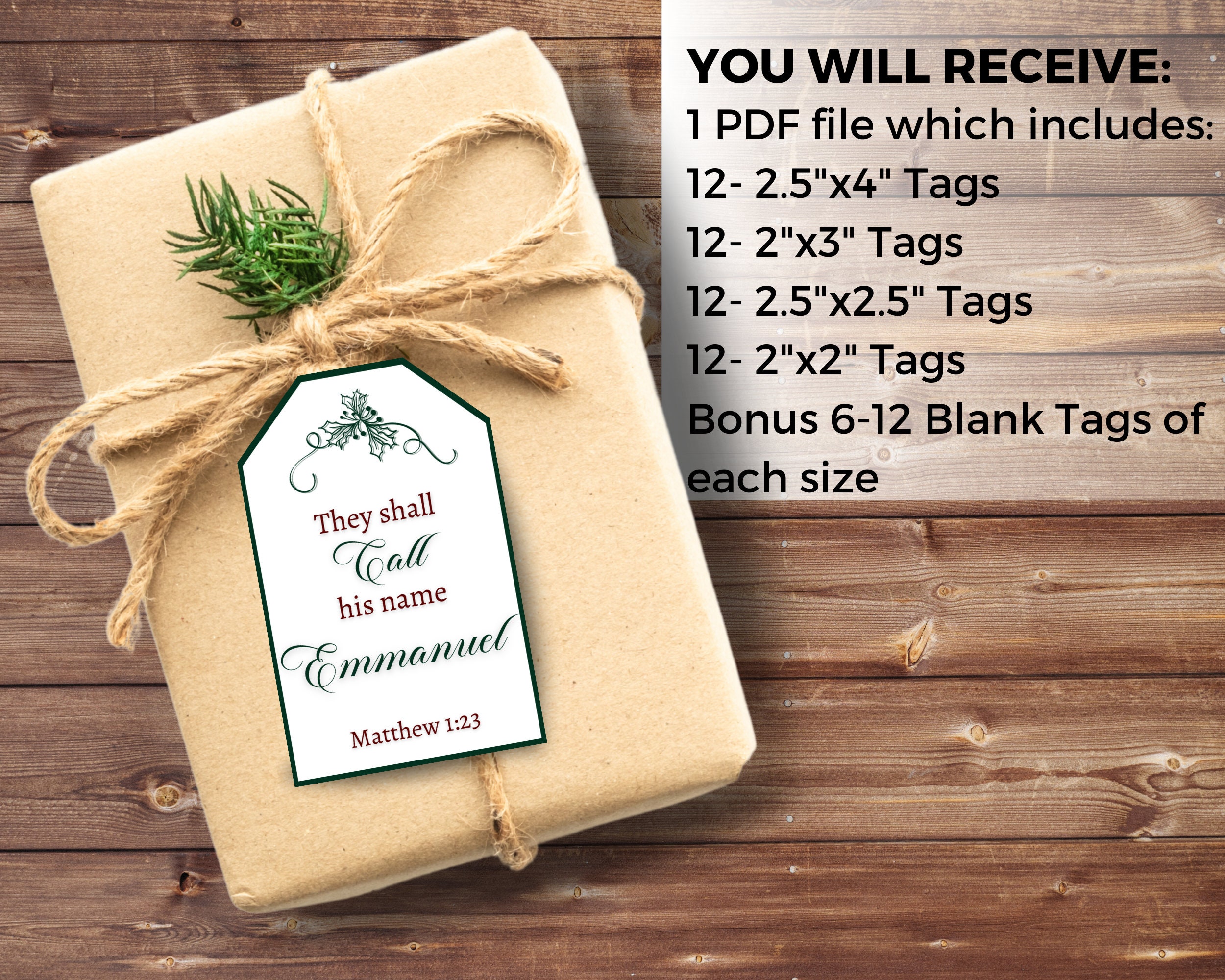 Names of Jesus Gift Tags, Christmas Gift Tags, Names of Christ Tags ...