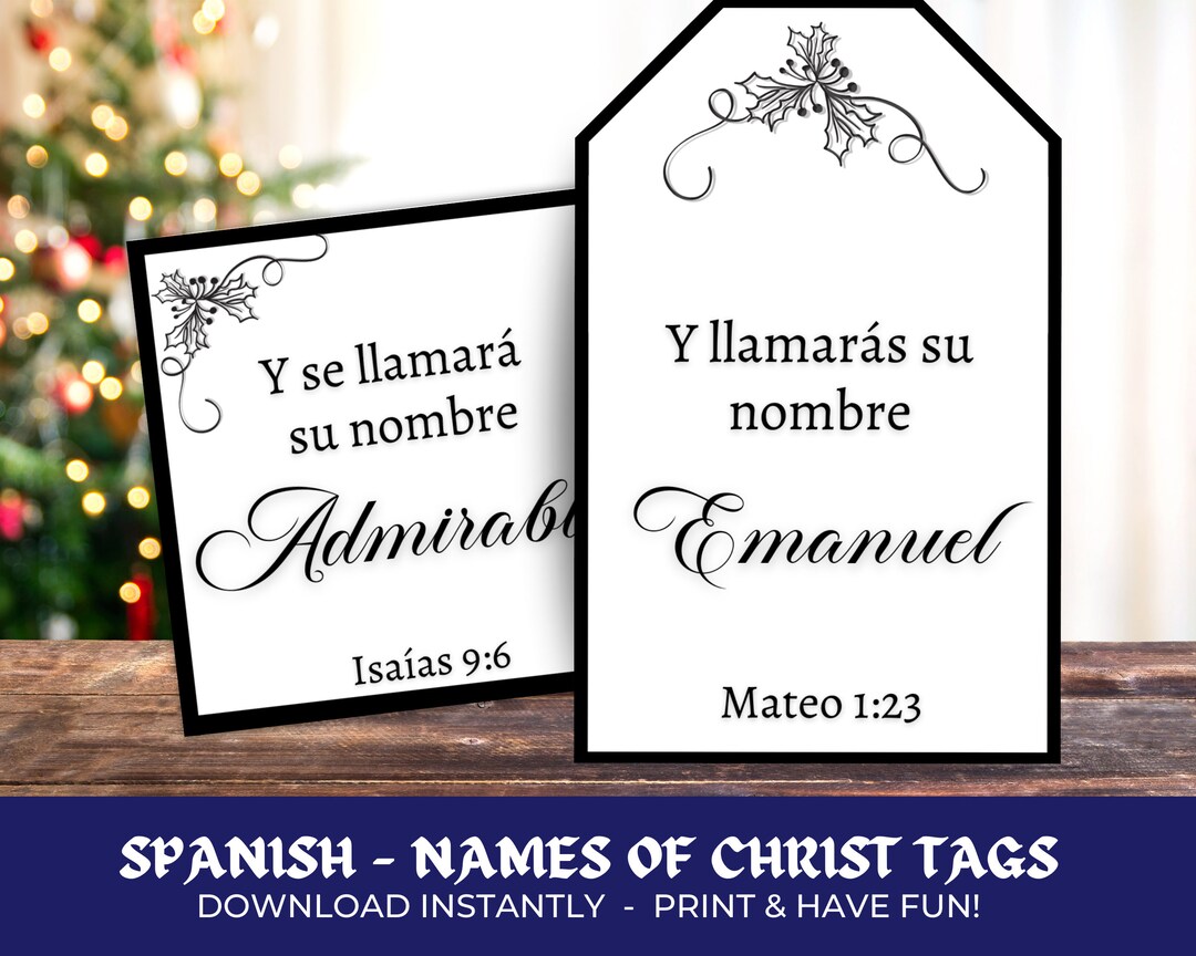 Names of Jesus Gift Tags in Spanish Christmas Gift Tags - Etsy