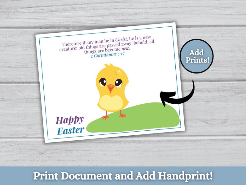 Easter Chick Handprint Craft Art, Christian Religious Craft for Kids ...