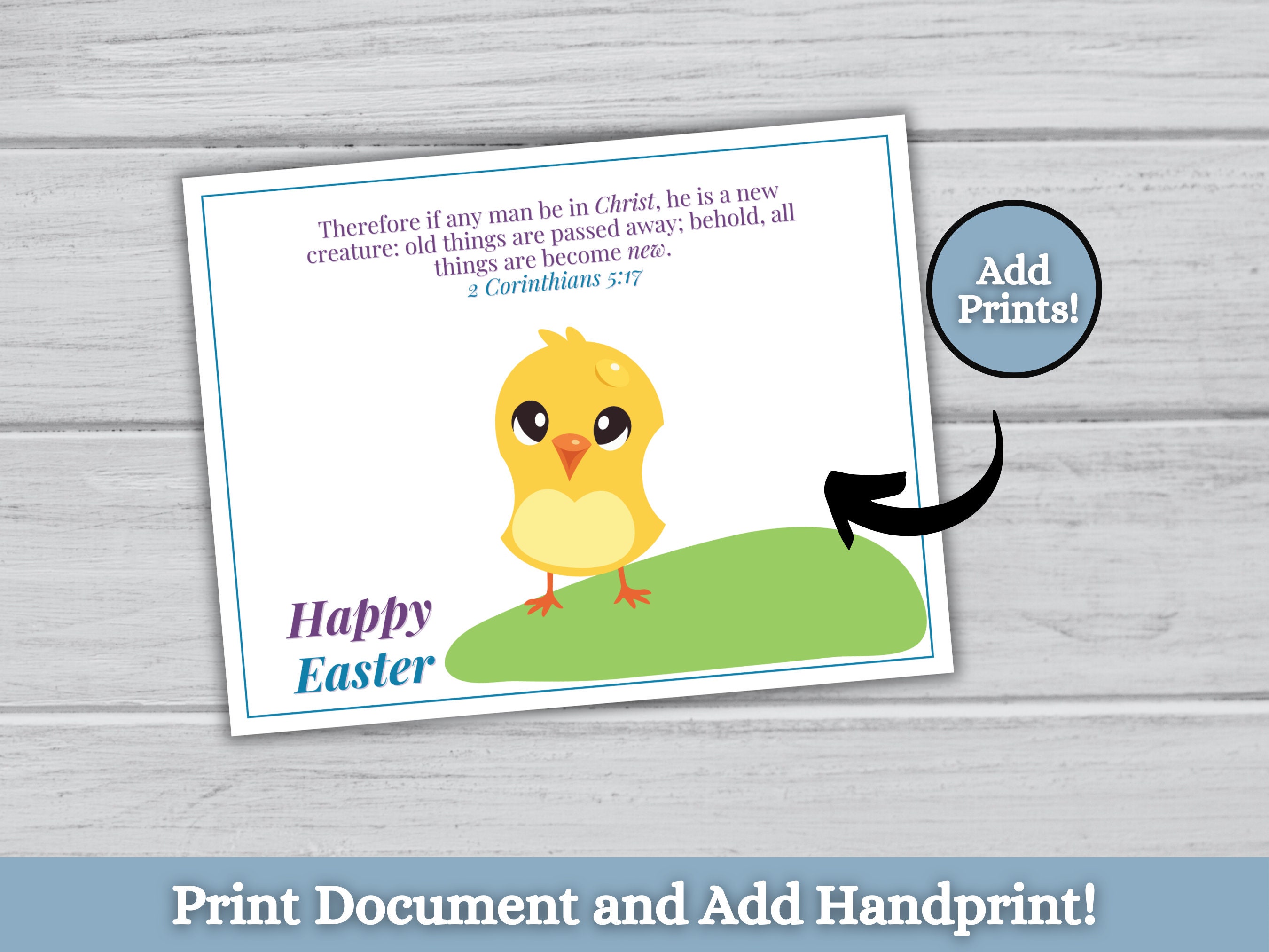 Easter Chick Handprint Craft Art, Christian Religious Craft for Kids ...