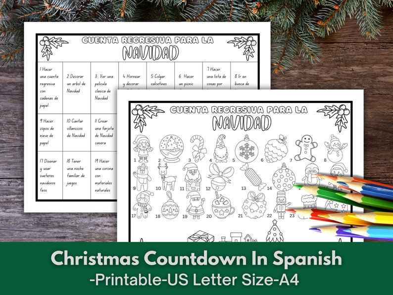 Spanish Christmas Countdown Calendar, Countdown to Christmas in Spanish ...