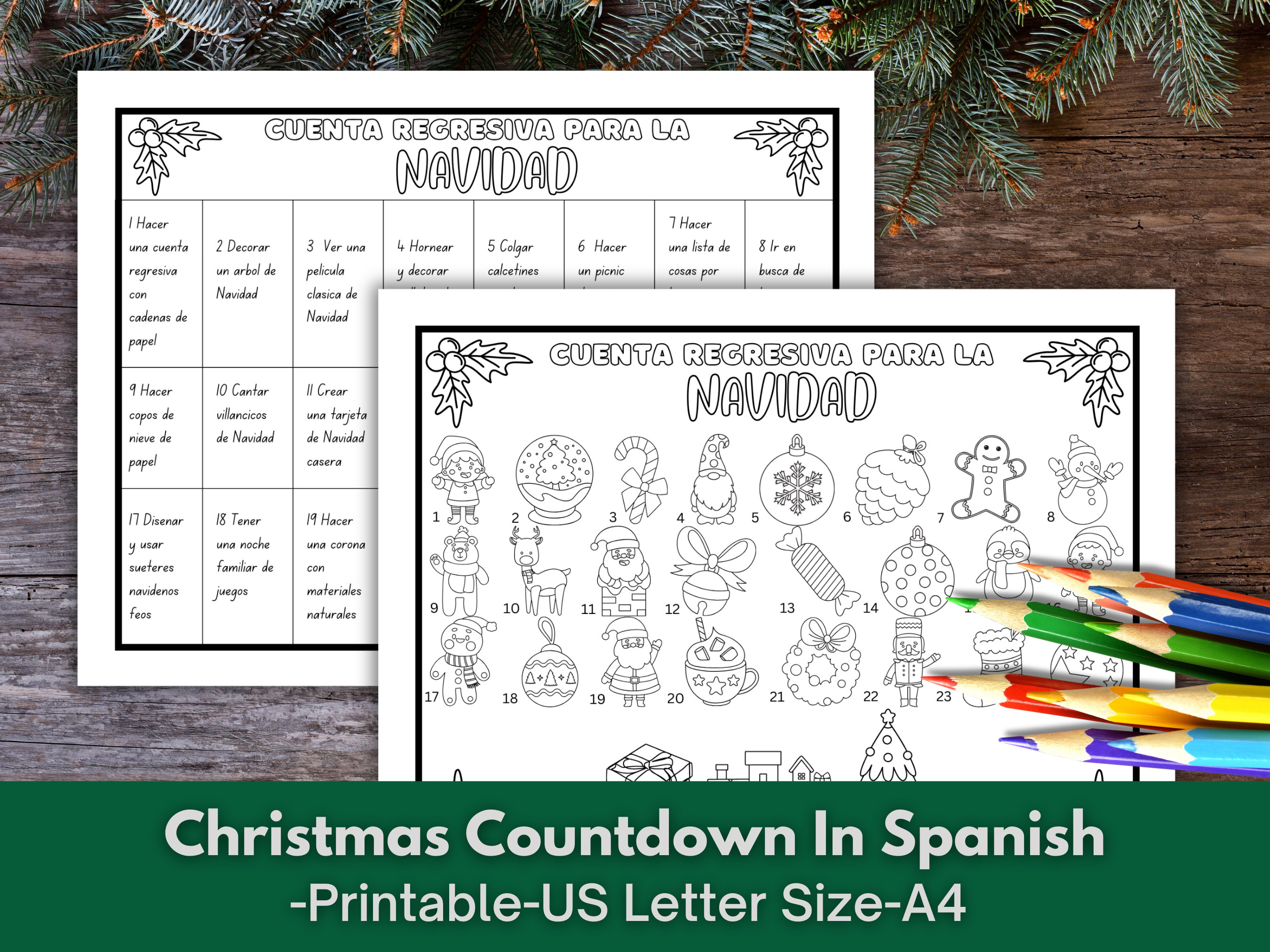 Spanish Christmas Countdown Calendar, Countdown to Christmas in Spanish ...