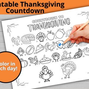 Printable Thanksgiving Countdown/ Thanksgiving Advent/ Countdown to ...