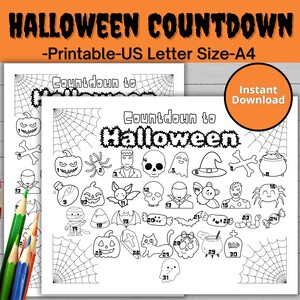 Printable Halloween Countdown/ Halloween Countdown Calendar/ Halloween ...