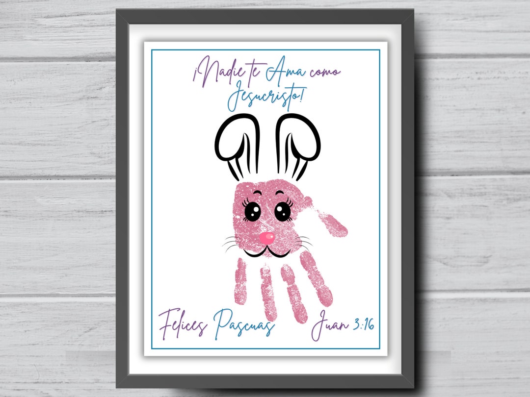 Spanish Christian Easter Bunny Handprint Craft Art, Religious Craft for ...
