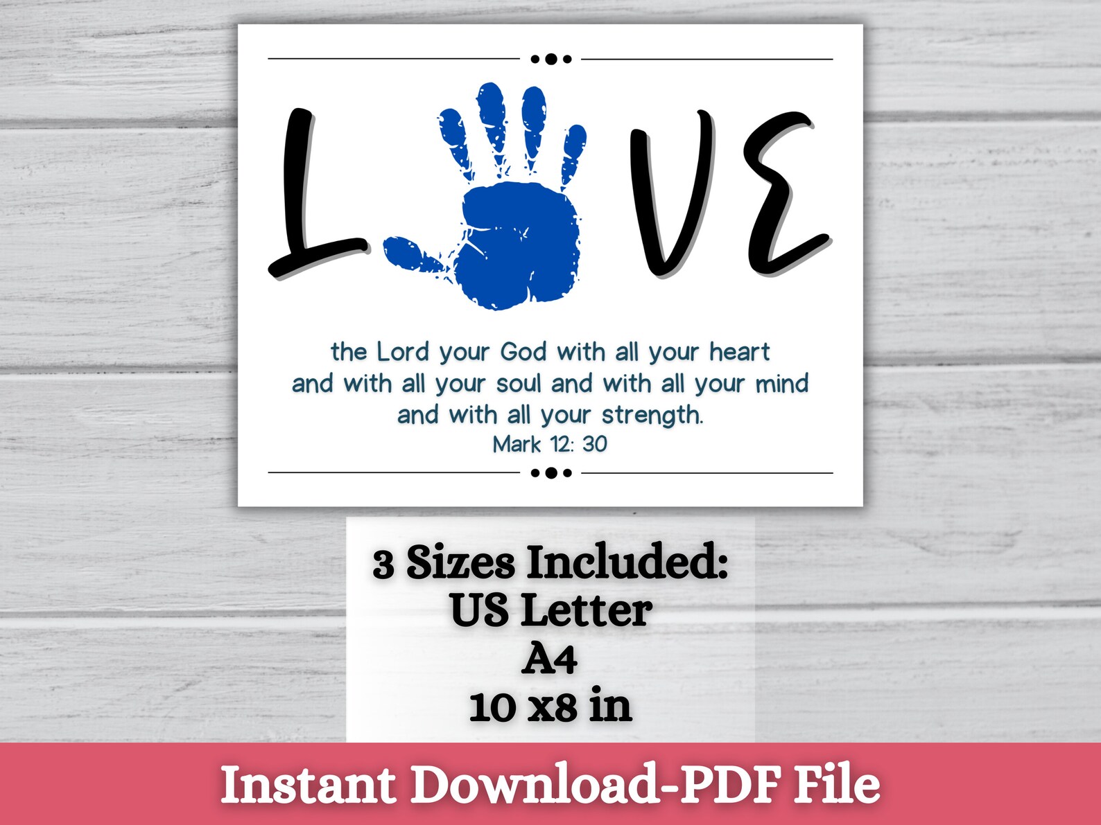 Christian Handprint Art, Handprint Craft, Love Your God, Mark 12:30 ...