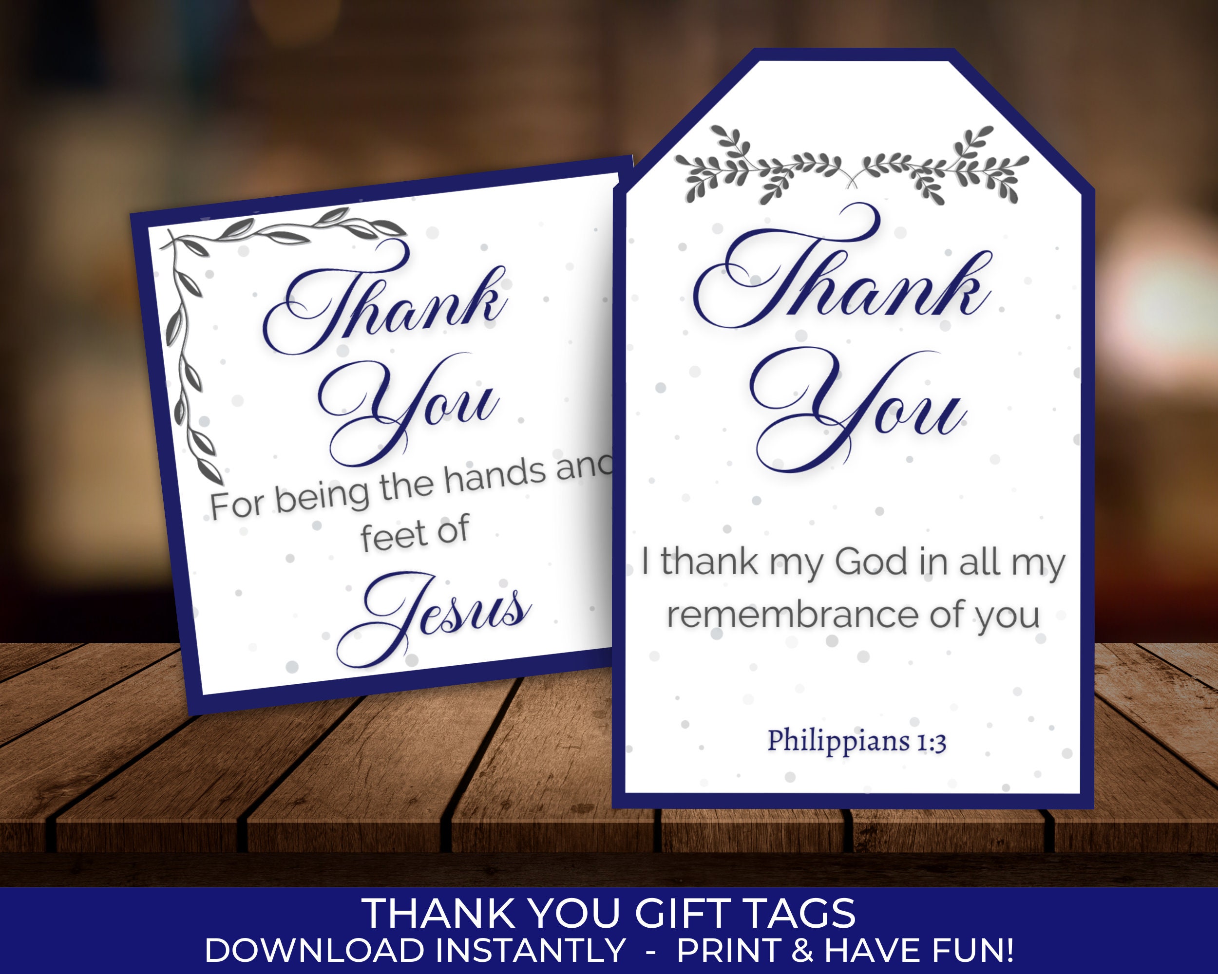 Thank You Gift Tags, Christian Appreciation, Volunteer Appreciation ...
