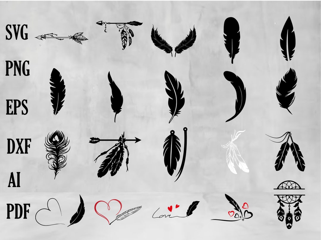 Feather Svg Bundle, Feather Birds Svg, Dxf, Png, Jpg, Feathers ...
