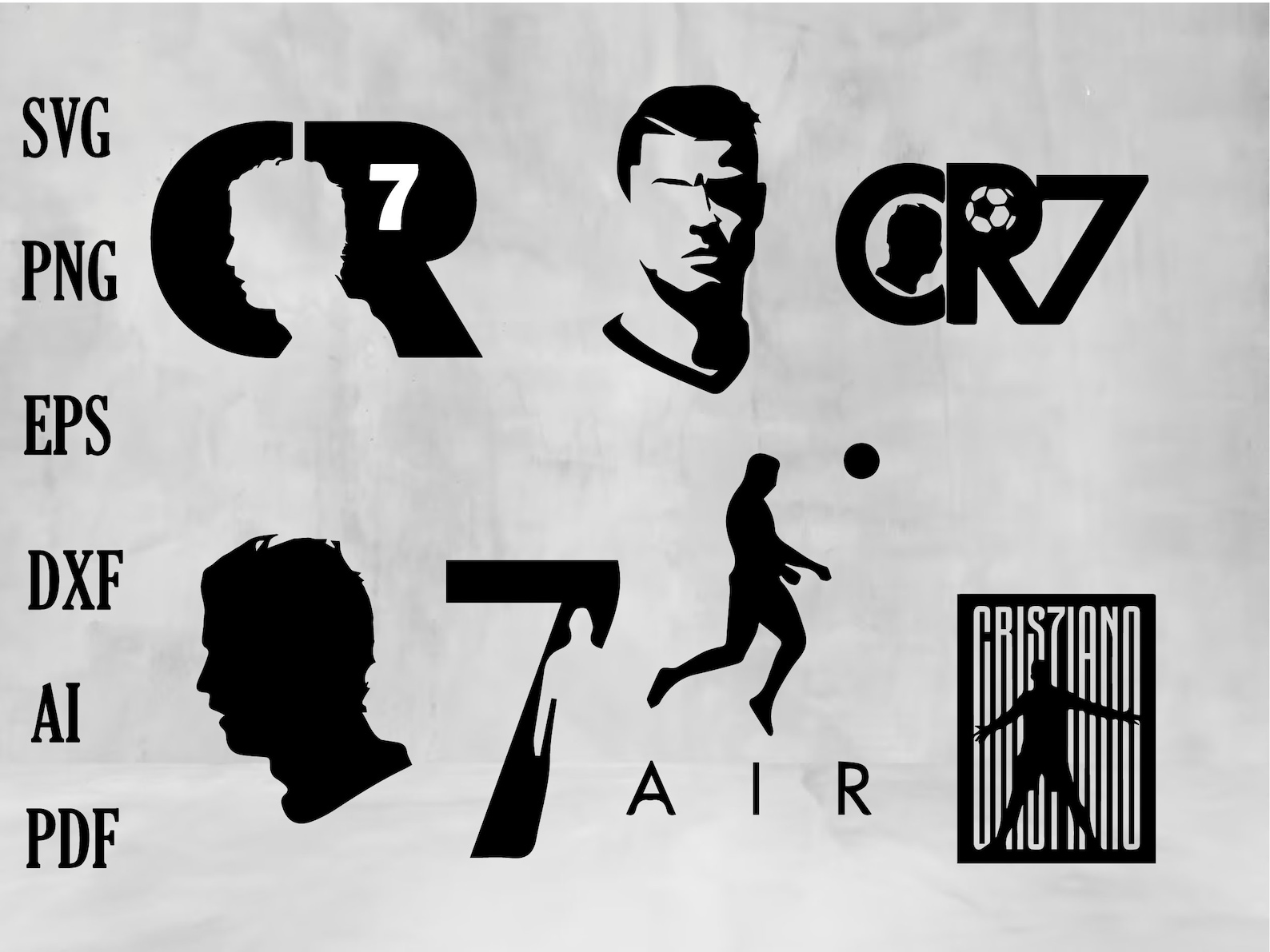 Cristiano Ronaldo Svg, Cr7 Svg, Cut File, Ronaldo Png, 7 Svg, World Cup ...
