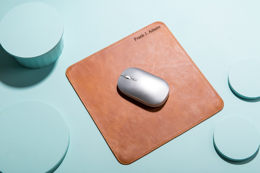 Personalized Leather Mouse Pad, Monogrammed Desk Pad, Custom Mouse Pad ...