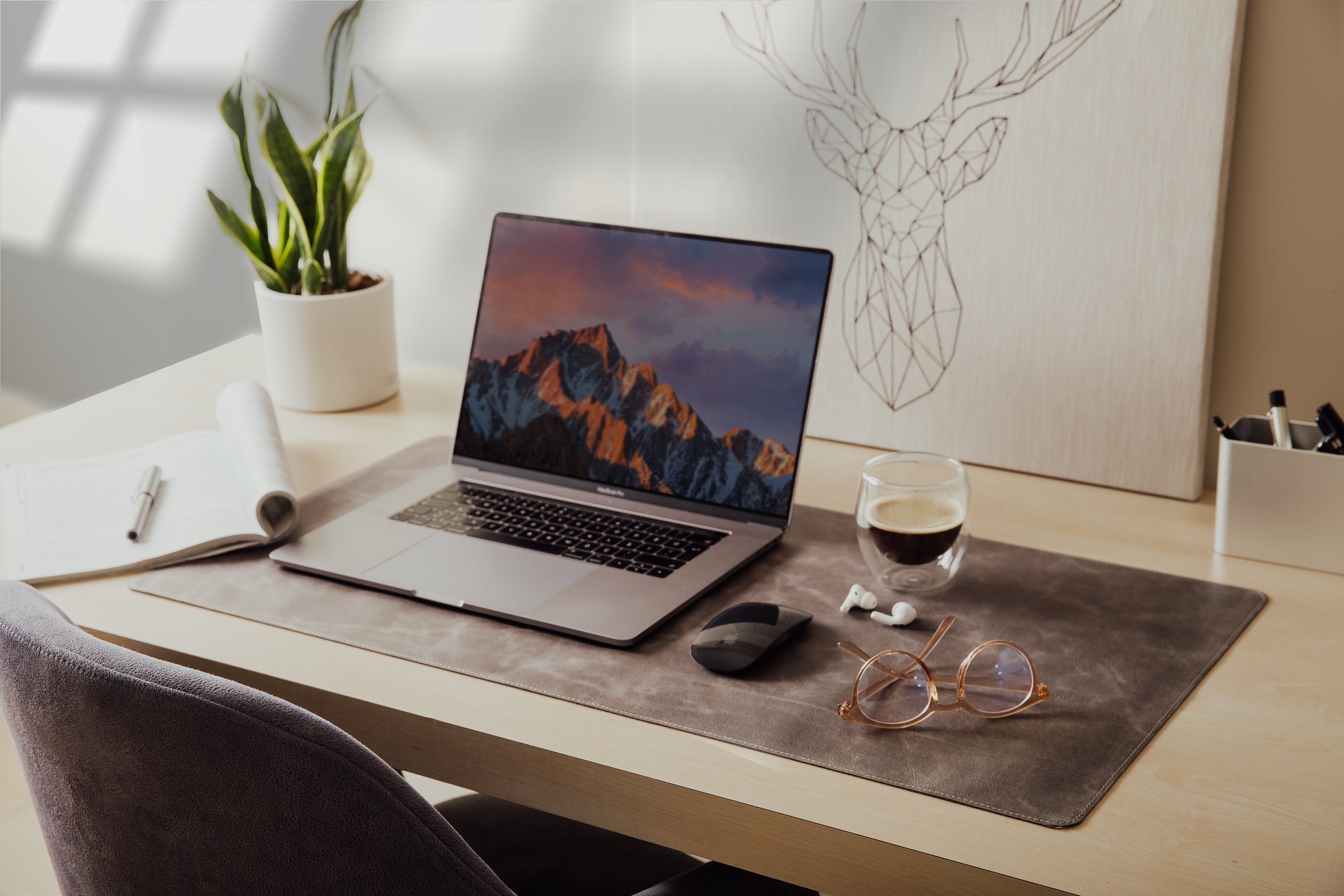 Personalized Leather Desk Pad, Custom Logo Mousepad, Gift for Boss ...