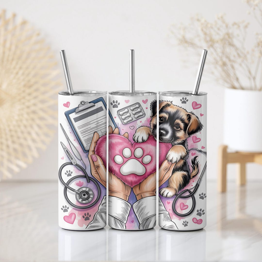 Vet Tech 20 Oz Tumbler, Veterinarian Week Skinny Tumbler, Insulated Cup ...