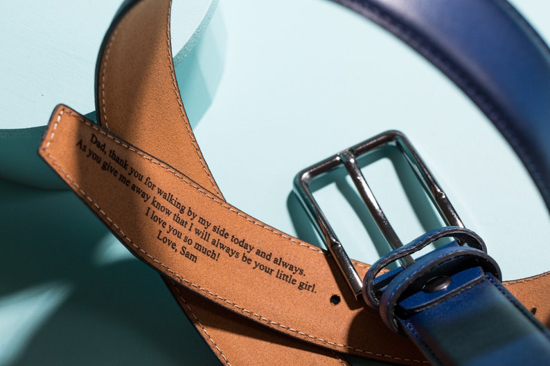 Custom Leather Belt, Personalized Genuine Leather Belt, Father of the ...