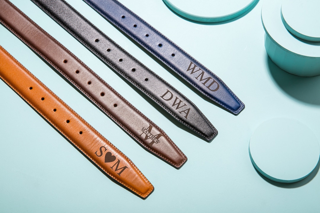 Custom Leather Belt, Personalized Genuine Leather Belt, Father of the ...