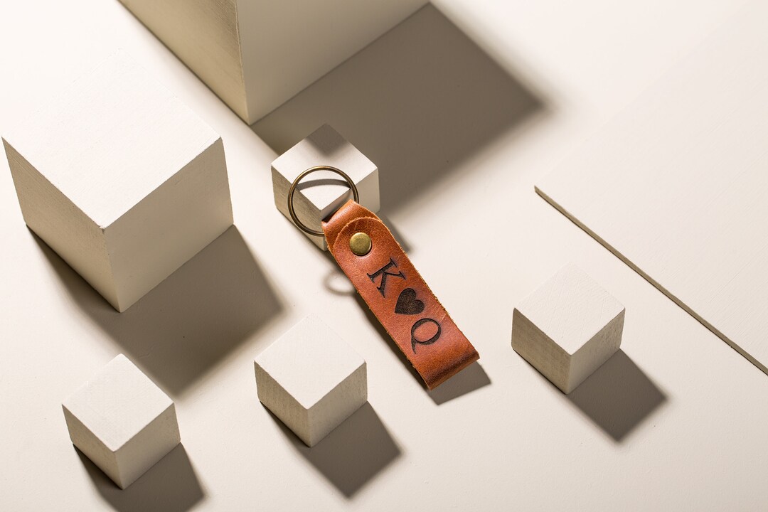 Leather Keychain With Name, Personalized Leather Key Holder, Custom Car ...