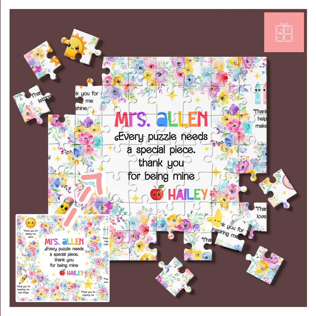 Customized Teacher Puzzle, Personalized Wooden Puzzle, Teacher ...