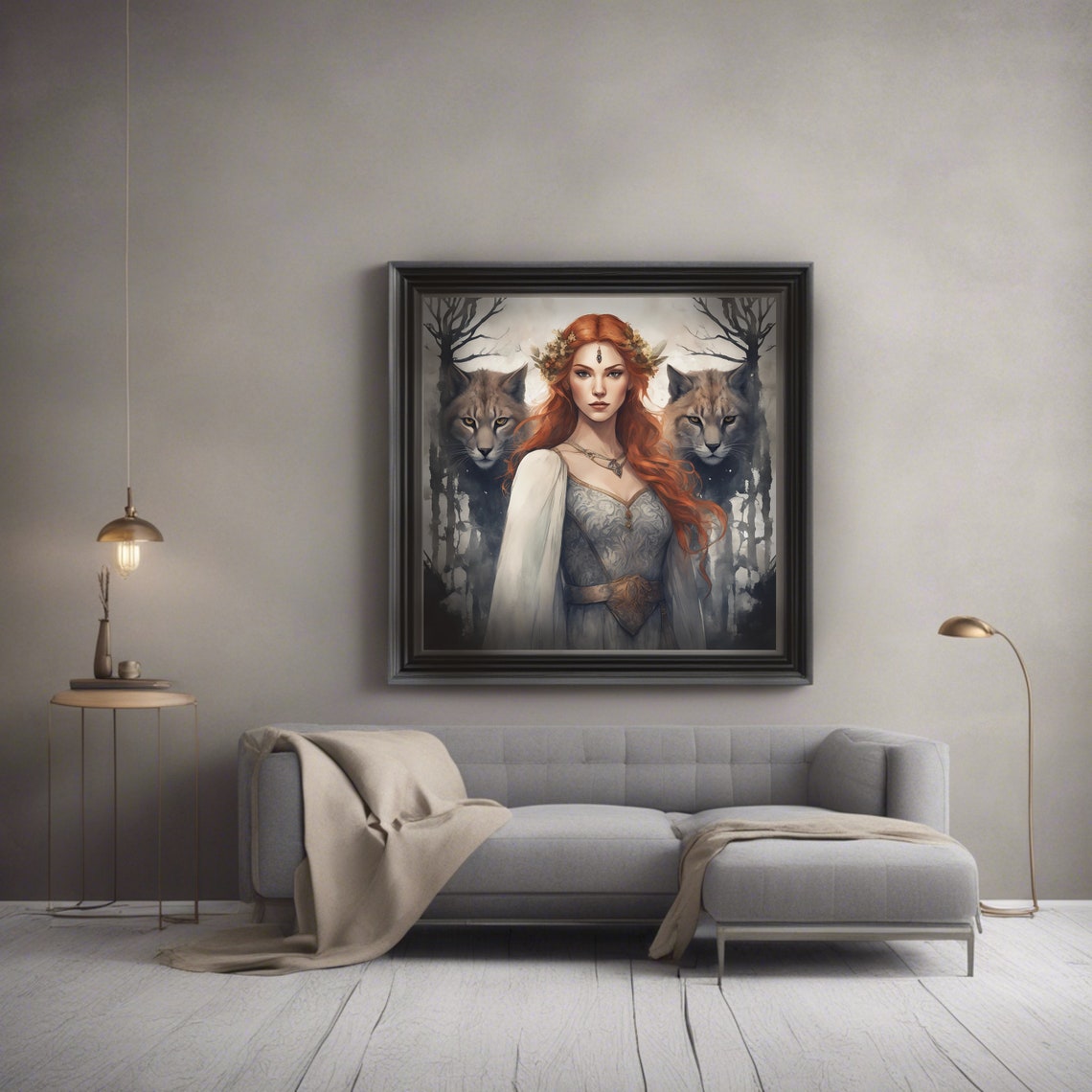 Goddess Freya Print, Norse Mythology, Witchcraft Art Print, Watercolor ...