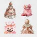 Pink Halloween Clipart Png Bundle, Pastel Halloween, Watercolor ...