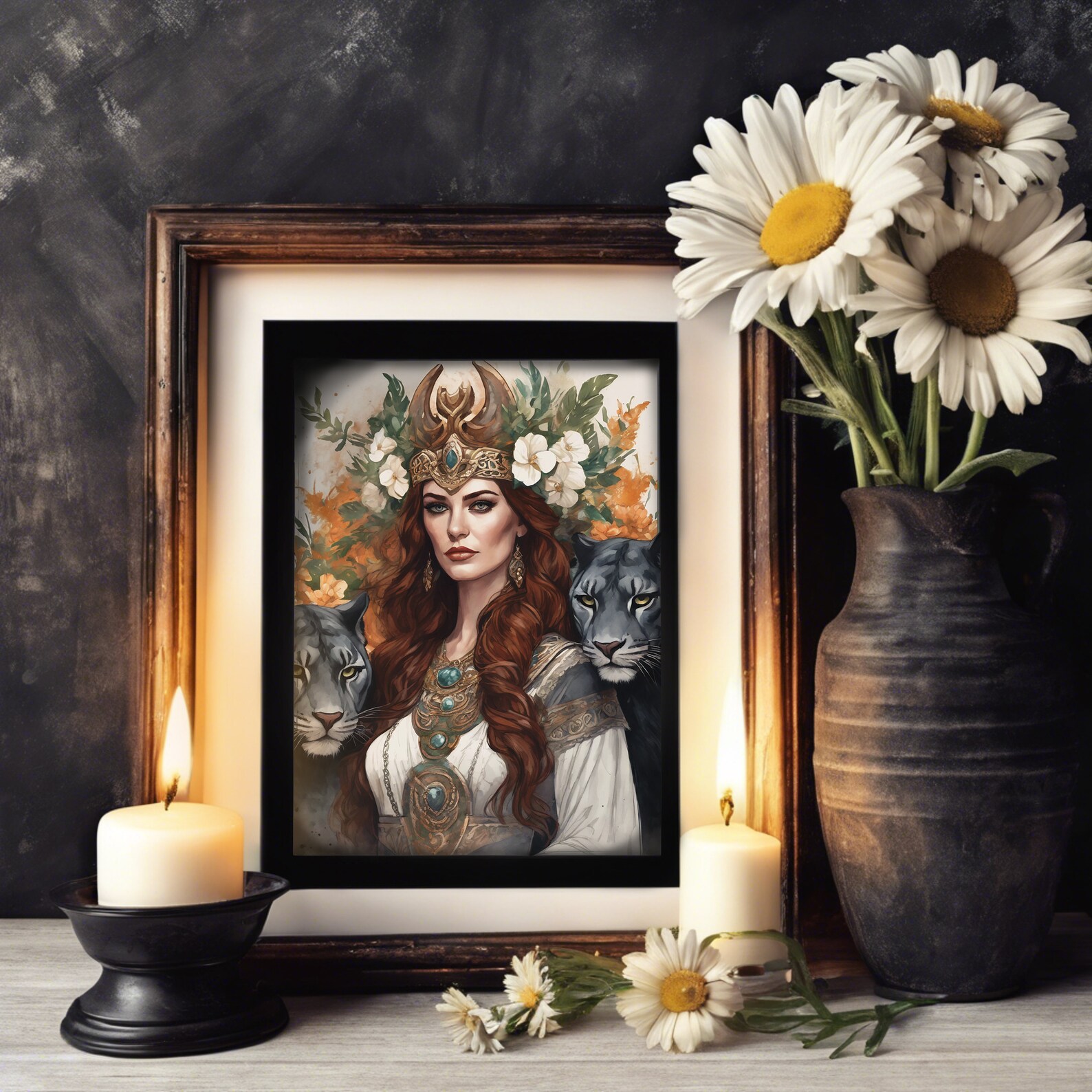 Freya Goddess Wall Art, Watercolor, Norse Goddess Print, Norse ...