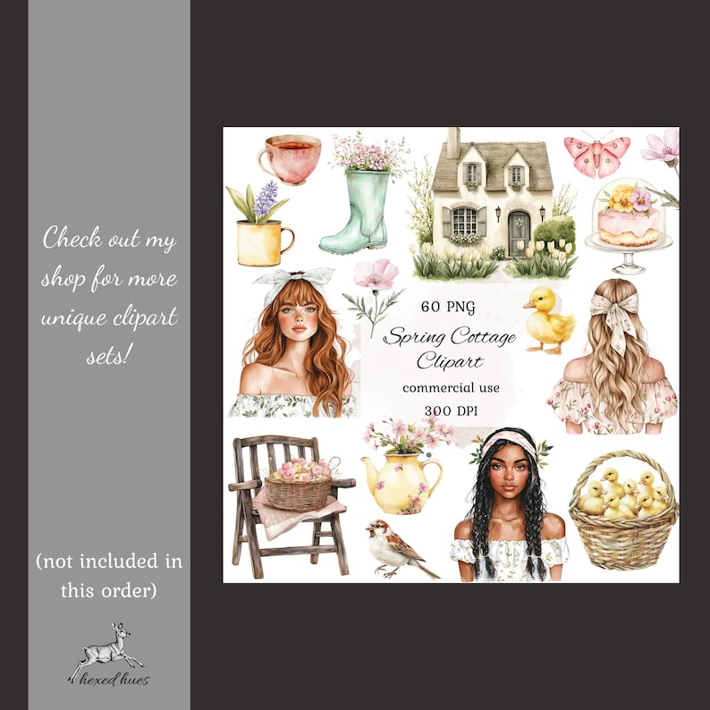 Watercolor Rainy Day Clipart Png Bundle, Spring Girl Clipart, Rain ...