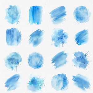 Blue Watercolor Splash Clipart Set, Splash Png, Commercial Use, Blue ...