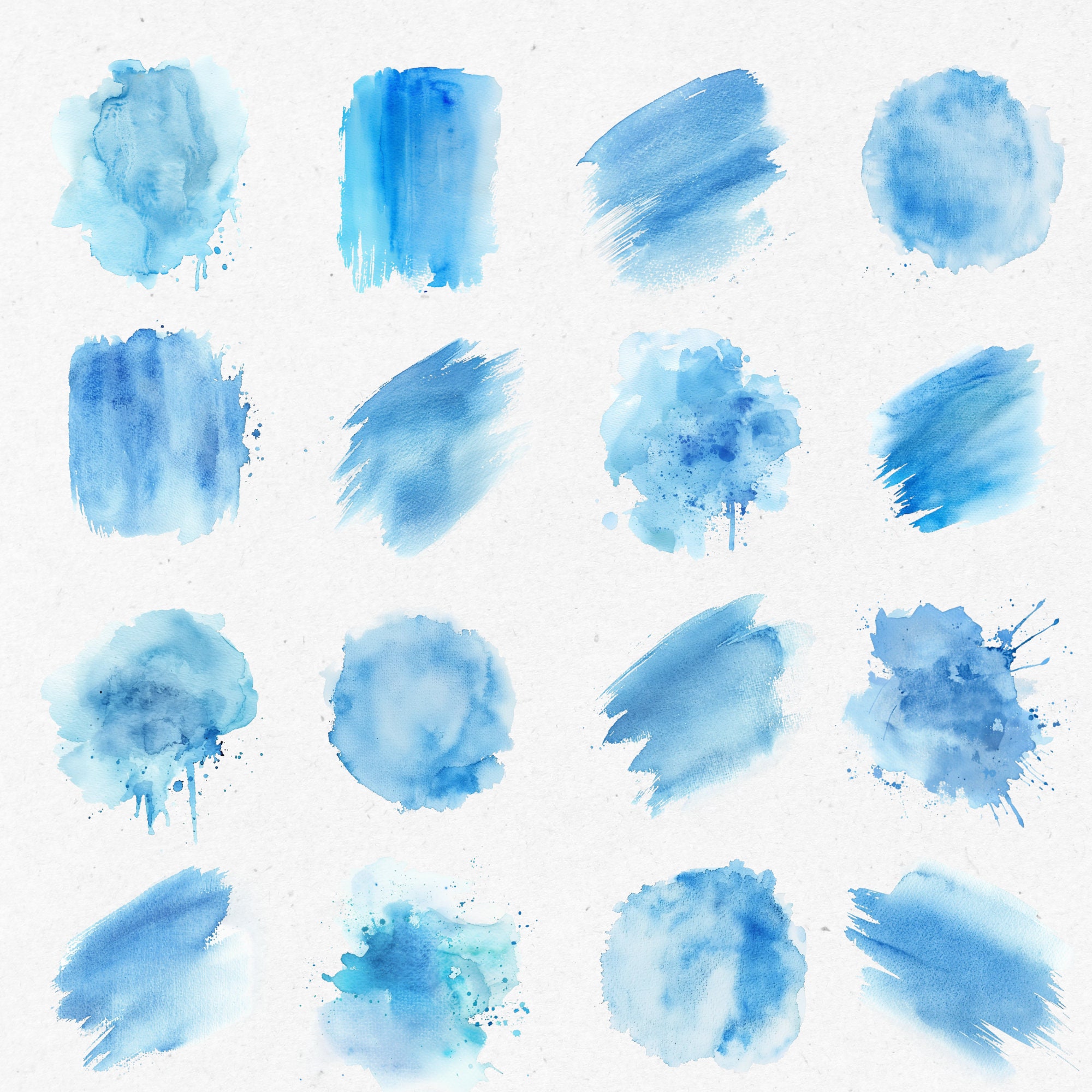 Blue Watercolor Splash Clipart Set, Splash Png, Commercial Use, Blue ...