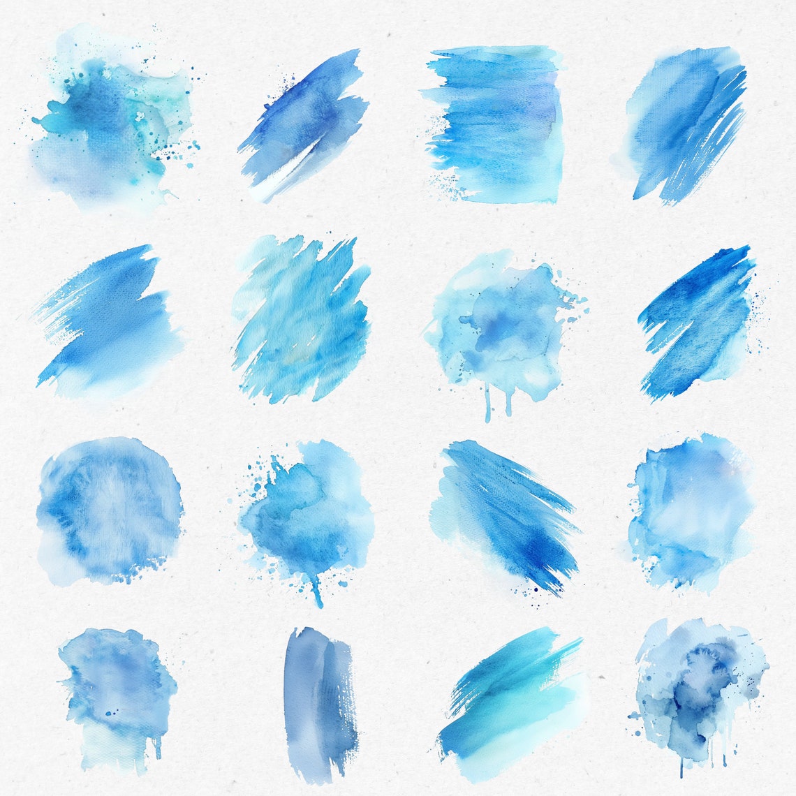 Blue Watercolor Splash Clipart Set, Splash Png, Commercial Use, Blue ...