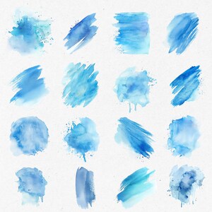 Blue Watercolor Splash Clipart Set, Splash Png, Commercial Use, Blue ...