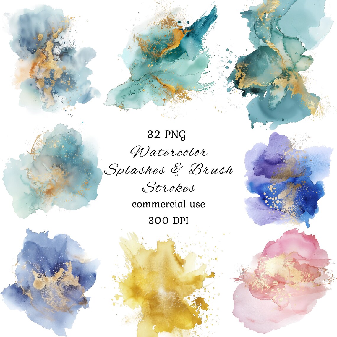 Watercolor Splash Png, Brush Stroke Clipart, Splash Background, Pastel ...