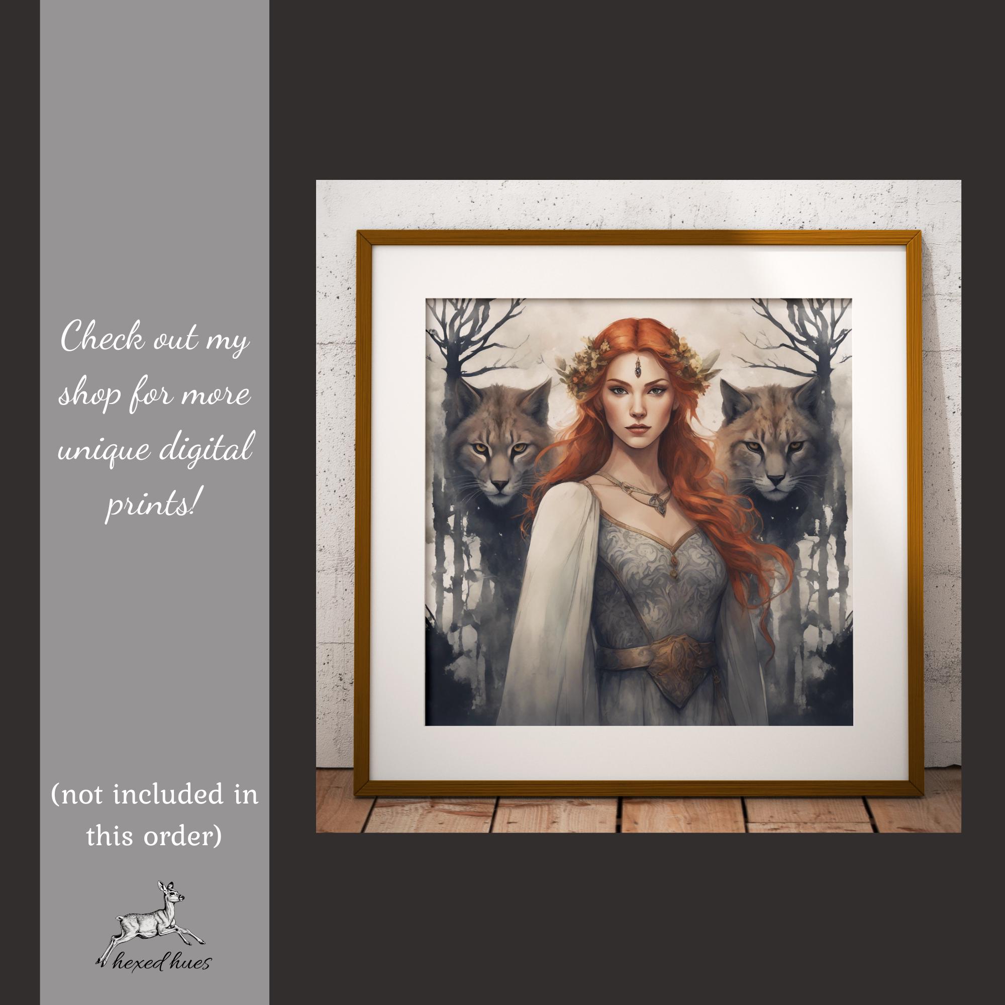 Brigid Art Print, Celtic Goddess Brigid Art, Watercolor Brigid Painting ...