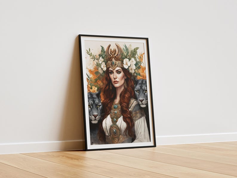 Freya Goddess Wall Art, Watercolor, Norse Goddess Print, Norse ...