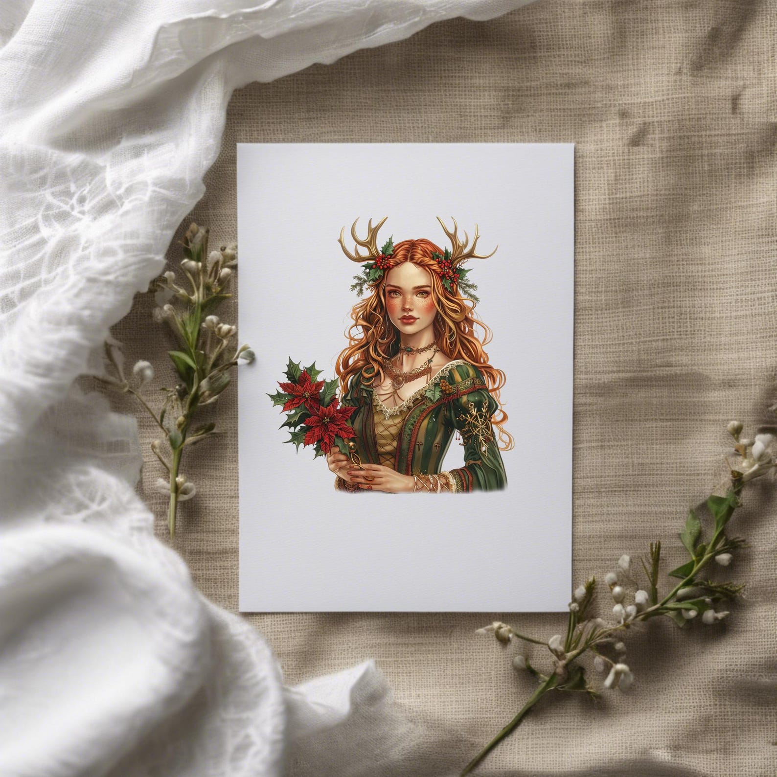 Yule Watercolor Clipart Png Bundle, Celtic Neopagan Wican Clipart ...