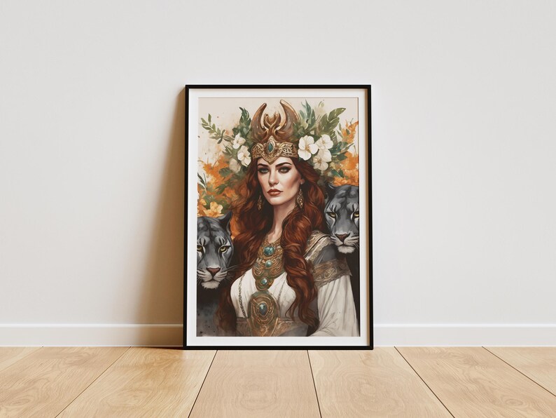 Freya Goddess Wall Art, Watercolor, Norse Goddess Print, Norse ...