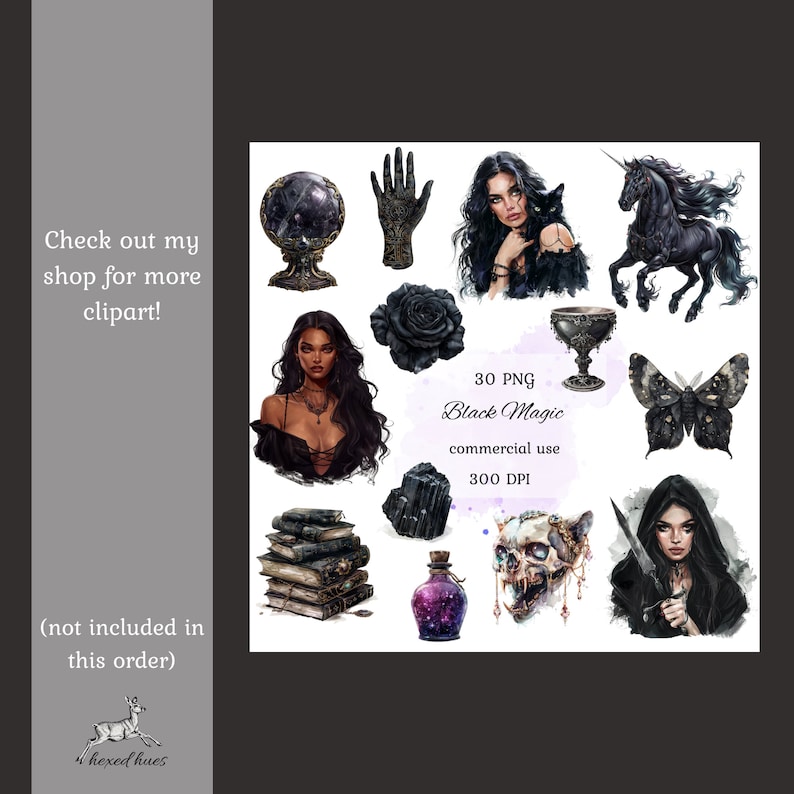 Earth Witch Watercolor Clipart Png Bundle, Witchcraft, Witchy Clipart ...