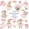 29 Watercolor Ballerina Bunny Clipart, Ballet Bunnies in Tutu Dress ...