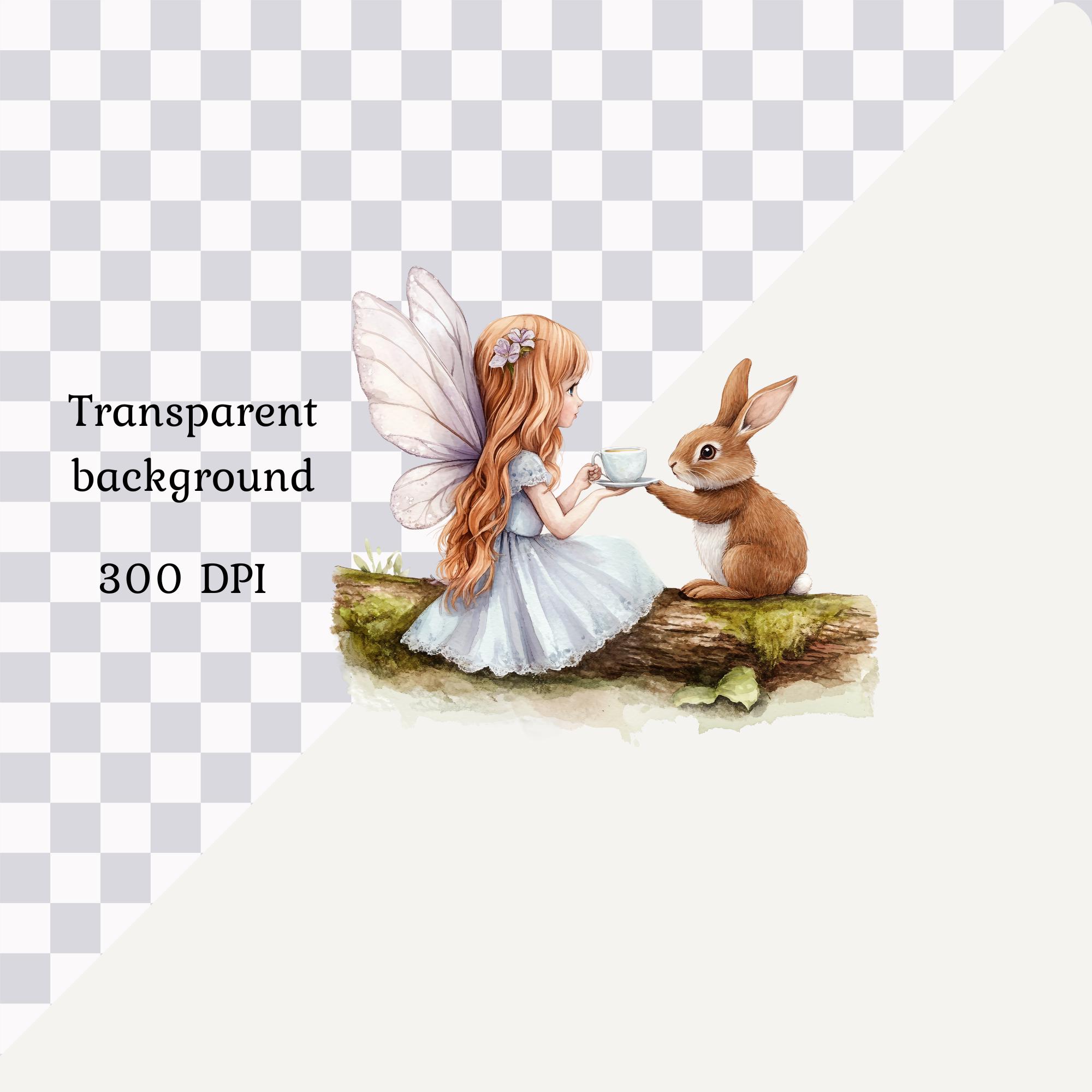 Watercolor Fairy Tea Party Clipart Png Bundle, Watercolor Tea Party ...